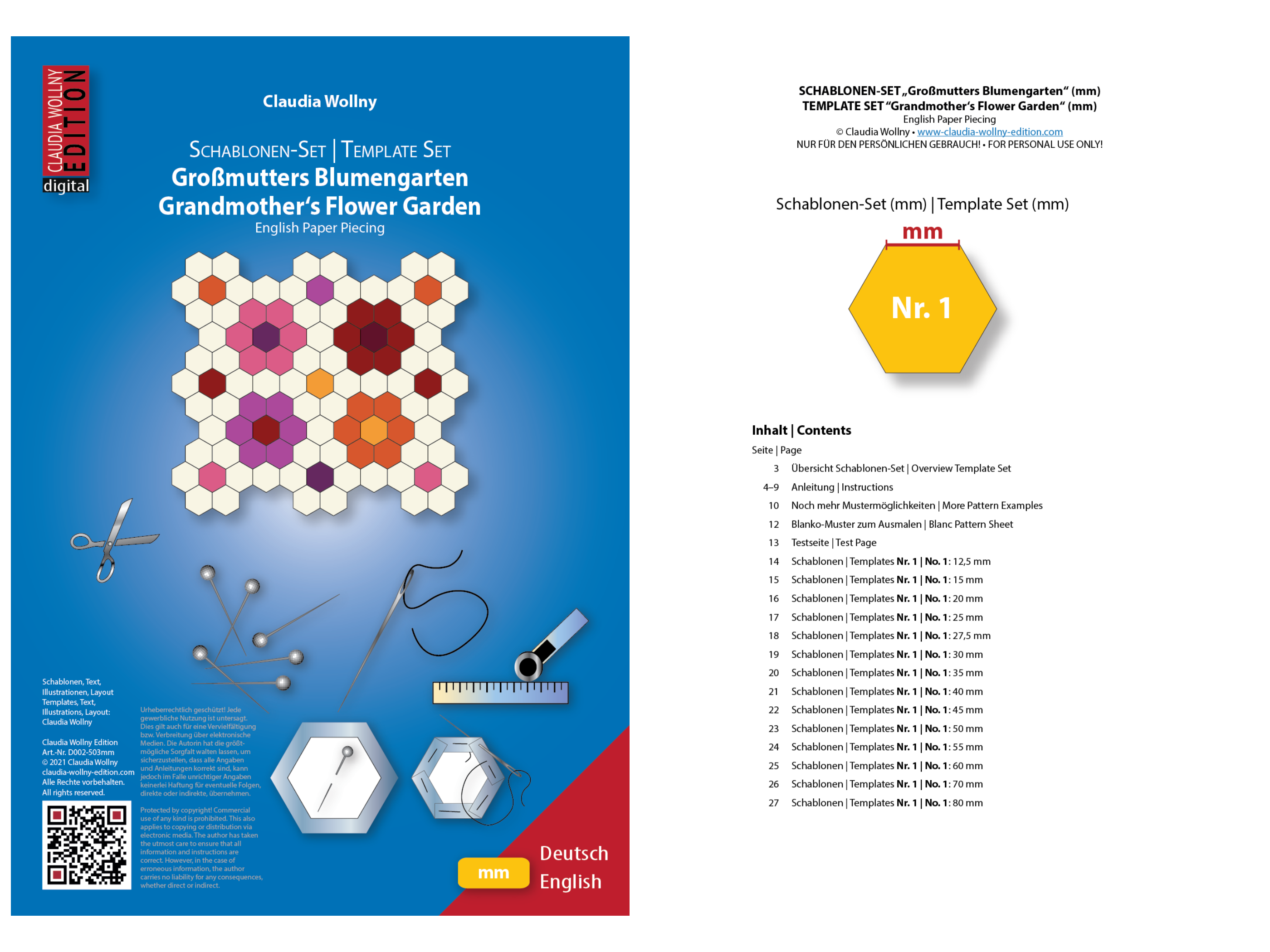 Claudia Wollny Edition - DOWNLOAD Template Set "Grandmother's Flower ...