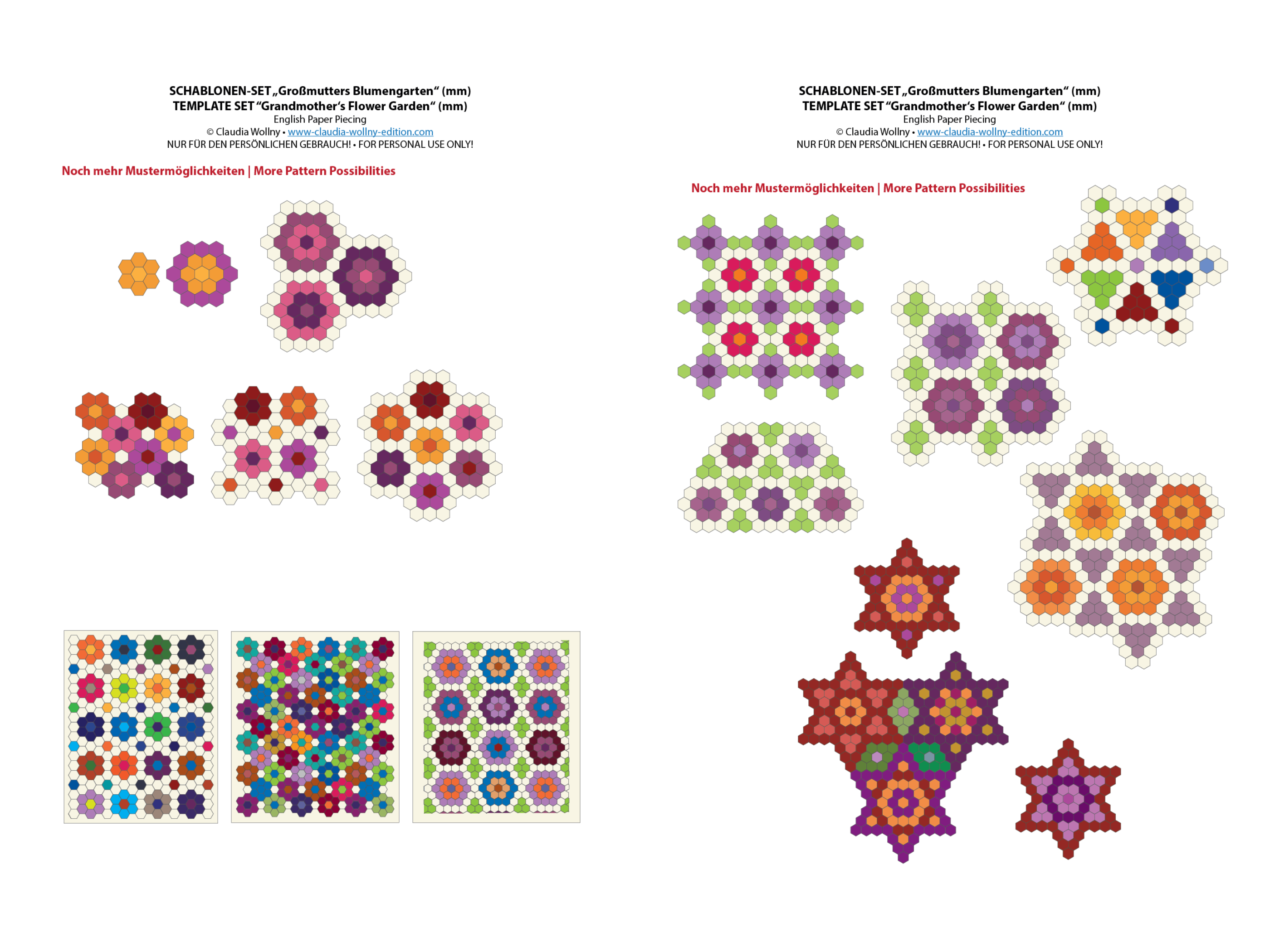 Claudia Wollny Edition - DOWNLOAD Template Set "Grandmother's Flower ...